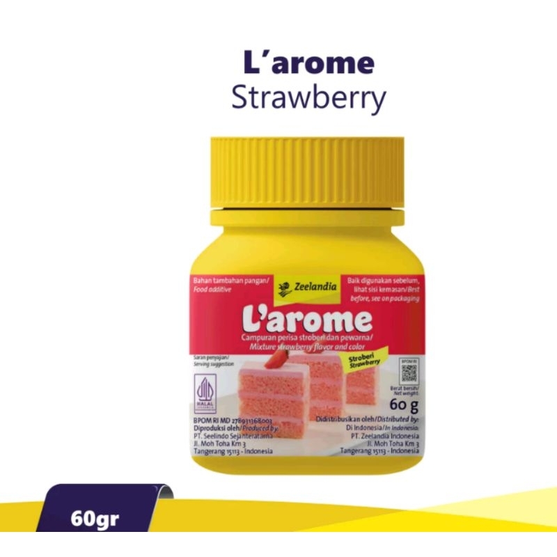 Jual Larome Perasa Rasa Stroberi kemasan 60gr | Shopee Indonesia