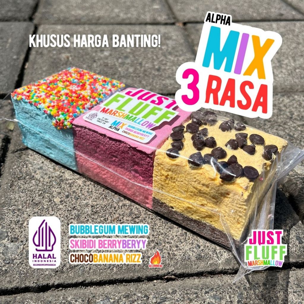 Jual Marshmallow JustFluff MIX ALPHA [3 KOTAK 3 RASA] JustFluff ...