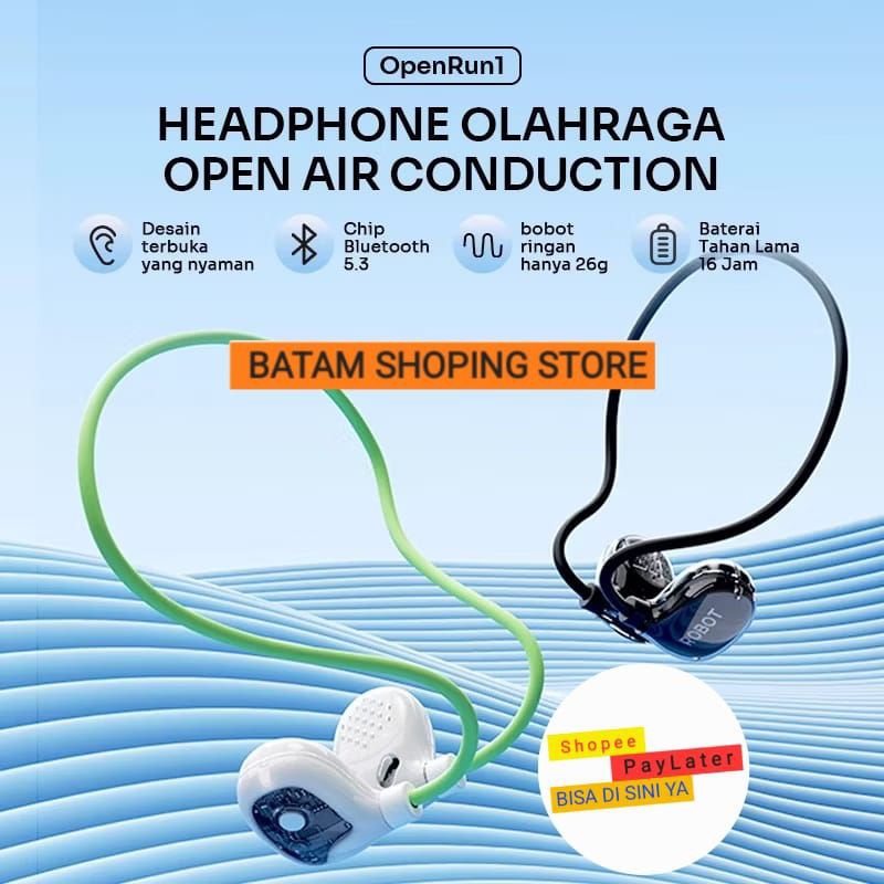 Jual Robot Open Run 1 Earphone Bluetooth 5.3 OWS Earbuds Neckband Open ...