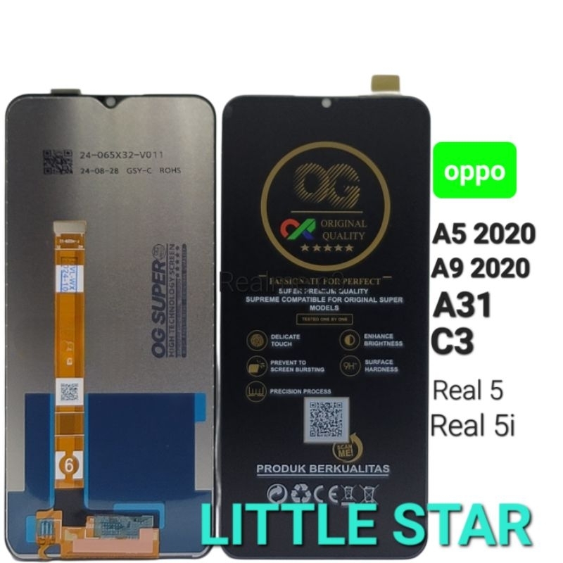 Jual LCD OPPO A5 2020/ A9 2020/ A31 / C3/ 5i FULLSET TOUCHSCREEN BLACK ORI | Shopee Indonesia