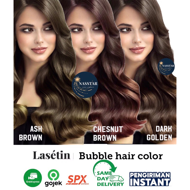 Jual READY INSTAN LASETIN Whip Foam Bubble Hair Color | Ash brown ...