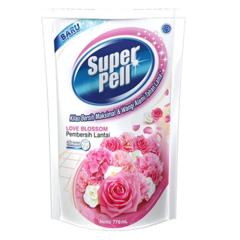 Jual Superpell Pembersih Lantai Pink Love Blossom 770ml | Shopee Indonesia