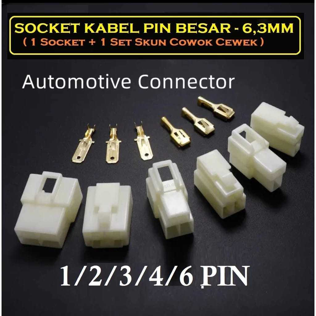 Jual Soket Socket Kabel Konektor 1 2 3 4 6 8 PIN BESAR 1 SET / Soket ...