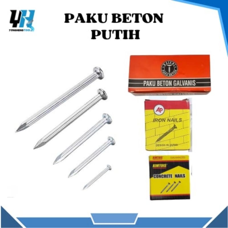 Jual 250gr Paku Beton / Paku Cor Putih 1" 1½" 1¼" 2" 2½" 3" 4" 5 ...