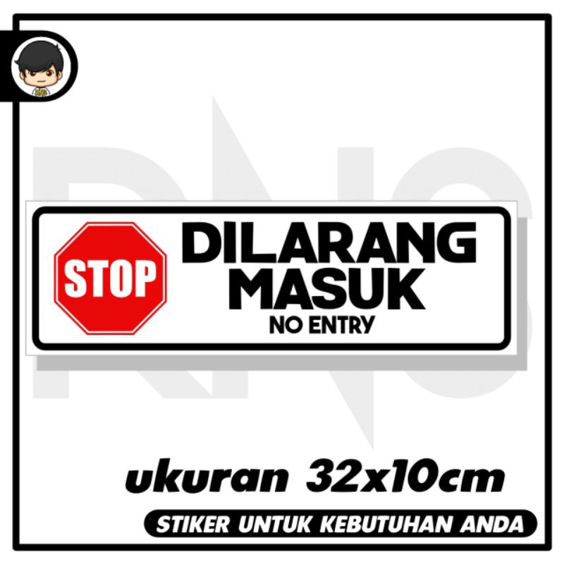 Jual stiker dilarang masuk kampung kantor sticker rambu | Shopee Indonesia