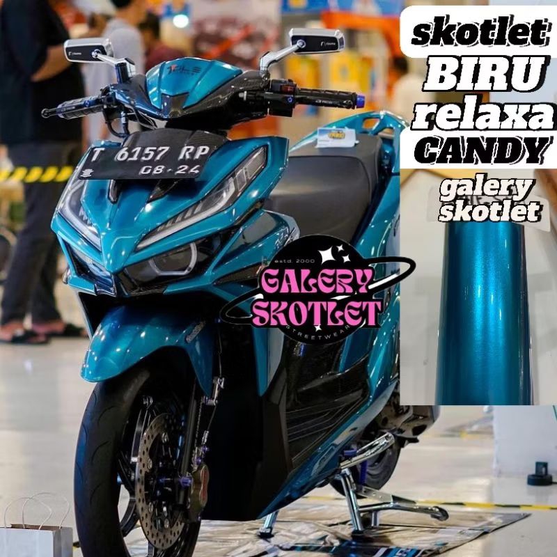 Jual STIKER SKOTLET BIRU RELAXA CANDY GLOSSY SKOTLET MOTOR BIRU MUDA ...
