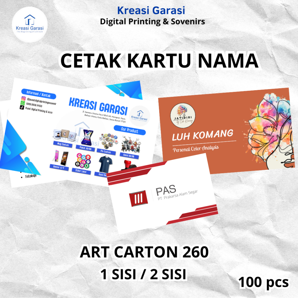 Jual Cetak Print Kartu Nama 100 PCS 1 sisi atau 2 sisi Laminasi / Non laminasi TERMURAH | Shopee ...