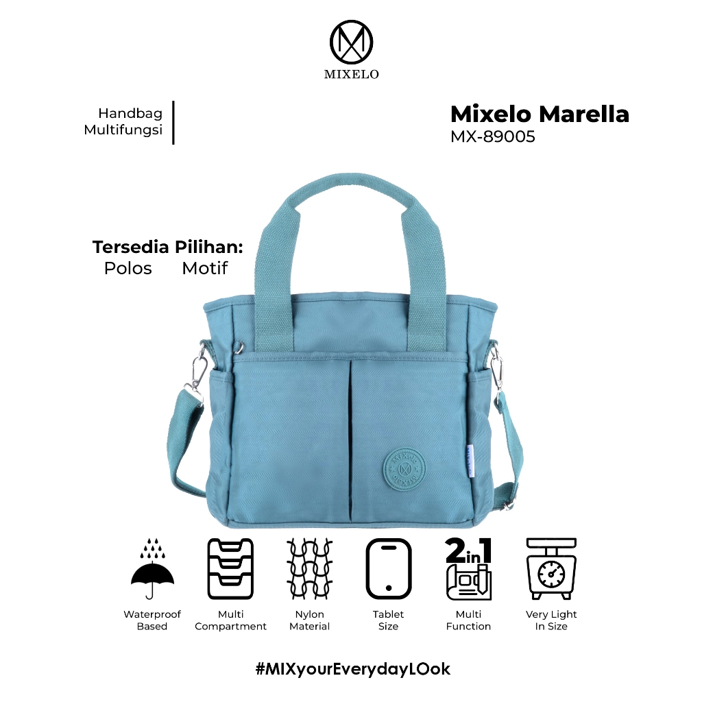 Jual Mixelo 89005 Handbag Bahan Nylon waterproof / Tas Selempang Wanita ...