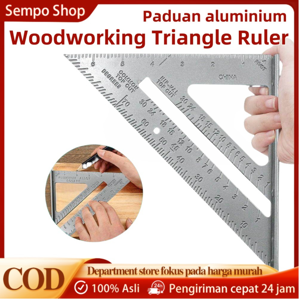Jual Penggaris Siku Segitiga Speed Square 7inch siku Tukang Aluminium 7 ...