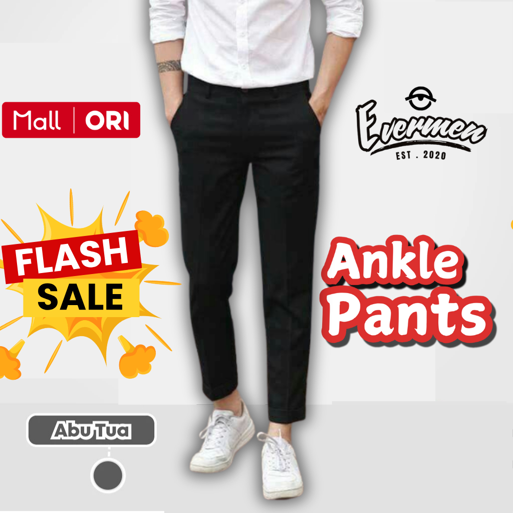 Jual Celana Ankle Pants Pria (formal, bahan, kantor, kain, kerja) panjang slimfit | Shopee Indonesia