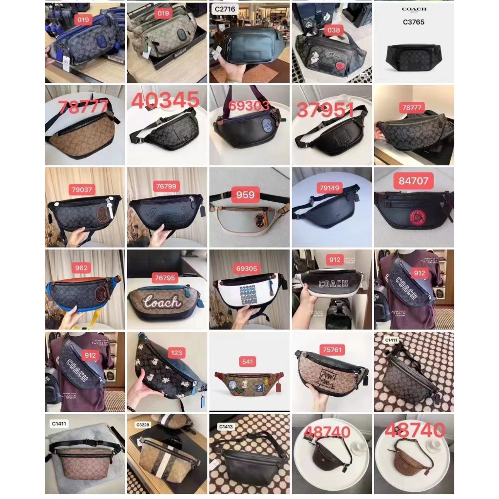 Jual Coach men's 78777 231 presbyopia leather sports waist bag | Shopee ...