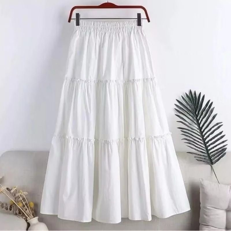 Jual Ruffle Skirt 3 susun / rok panjang wanita / skirt korean style ...