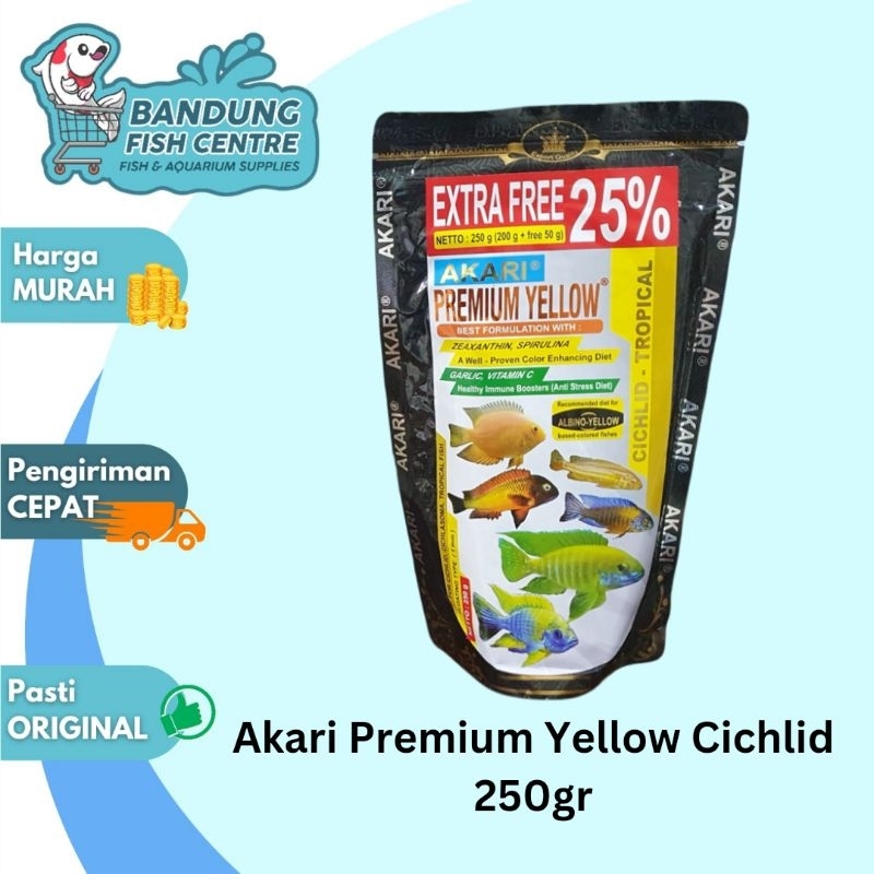 Jual Akari Premium Yellow Cichlid 250gr Pelet Warna Ikan Siklid 250 gr ...