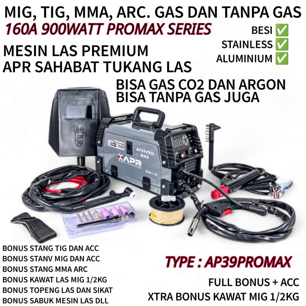 Jual Ap39 Promax Mesin Las MIG TIG MMA Merk Apr Bonus Stang Tig Mig Mma ...
