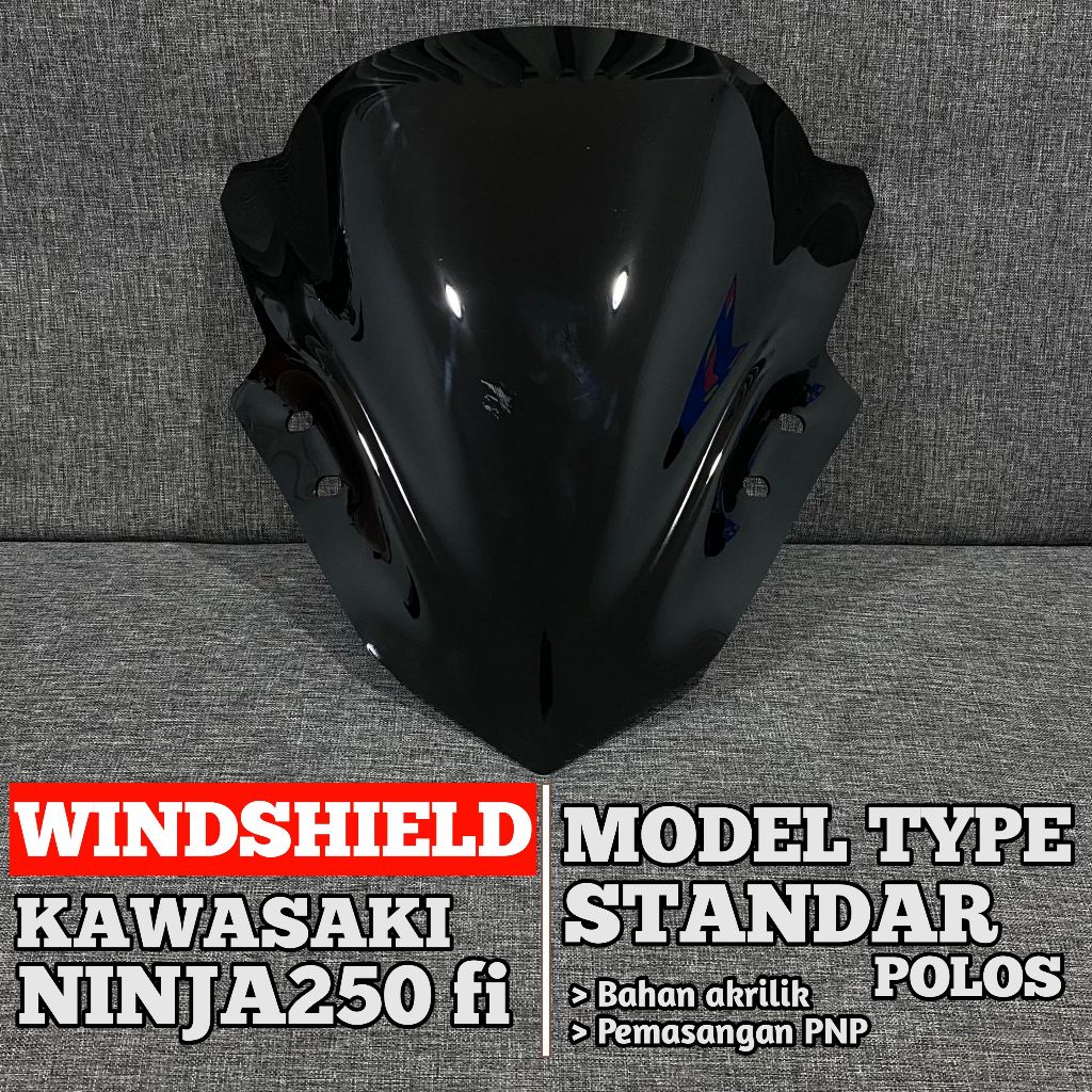 Jual Visor Windshield Ninja 250 fi 2013 sampai 2017 kaca visor ninja ...