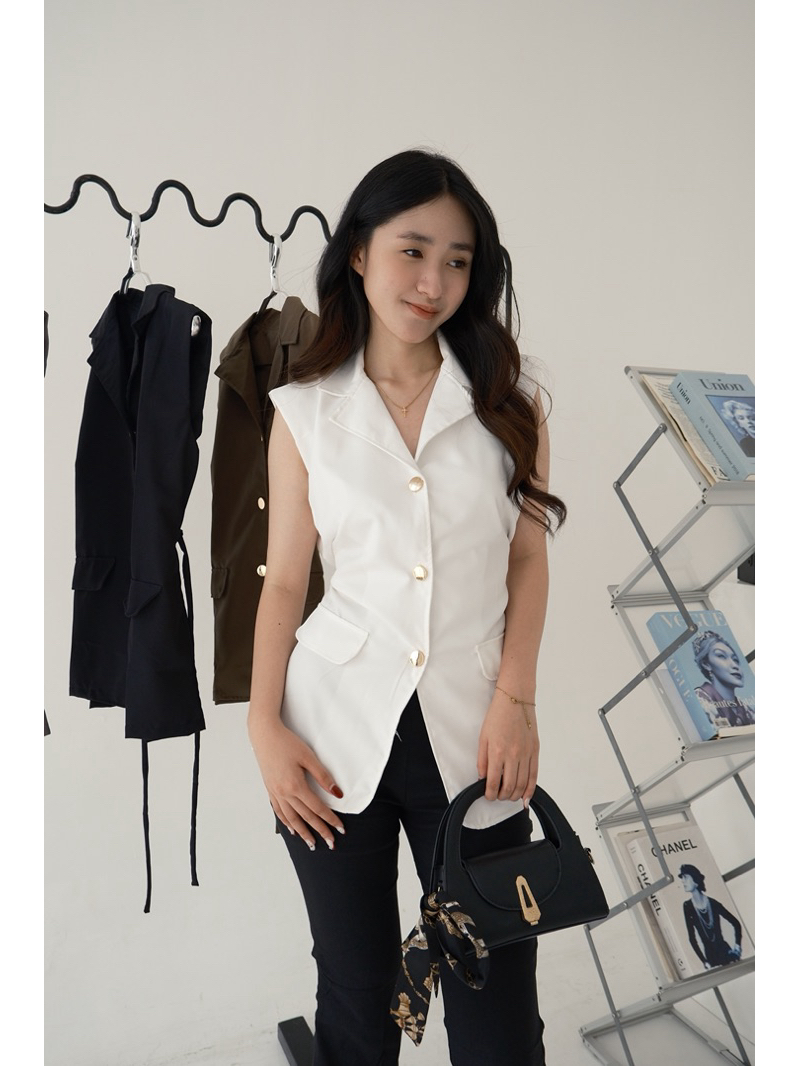 Jual DEVAUDREE - RUEL VEST - VEST KANCING | Shopee Indonesia