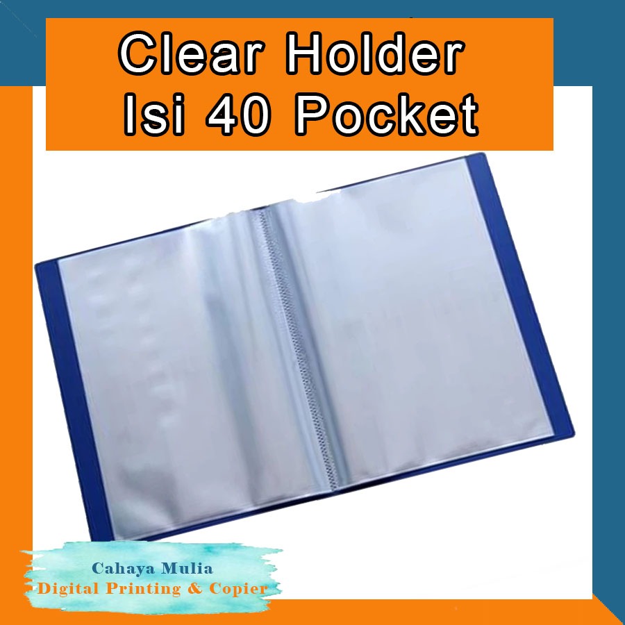 Jual Clear Holder Dokumen Isi 40 Lembar Folio/ F4 - Biru | Shopee Indonesia