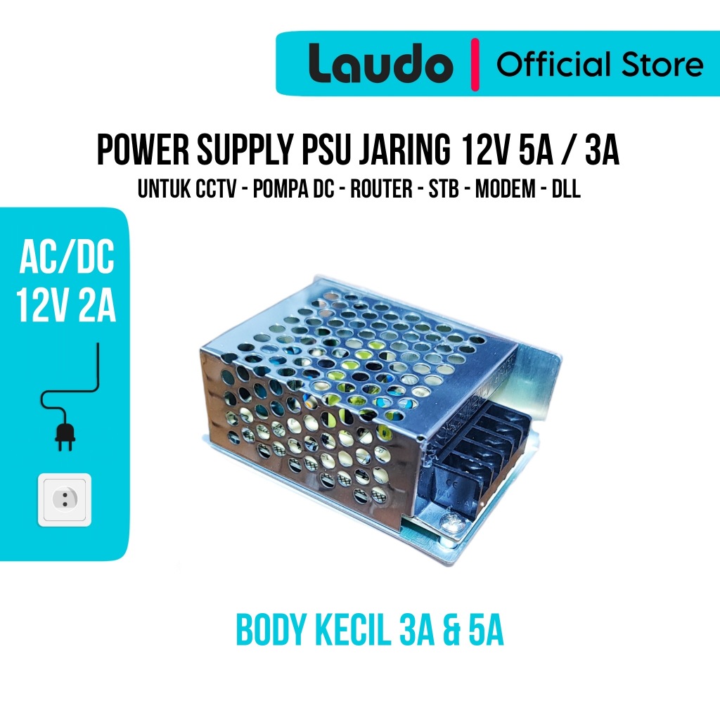Jual Power Supply 12V 5A / 3A PSU jaring adaptor CCTV | Shopee Indonesia