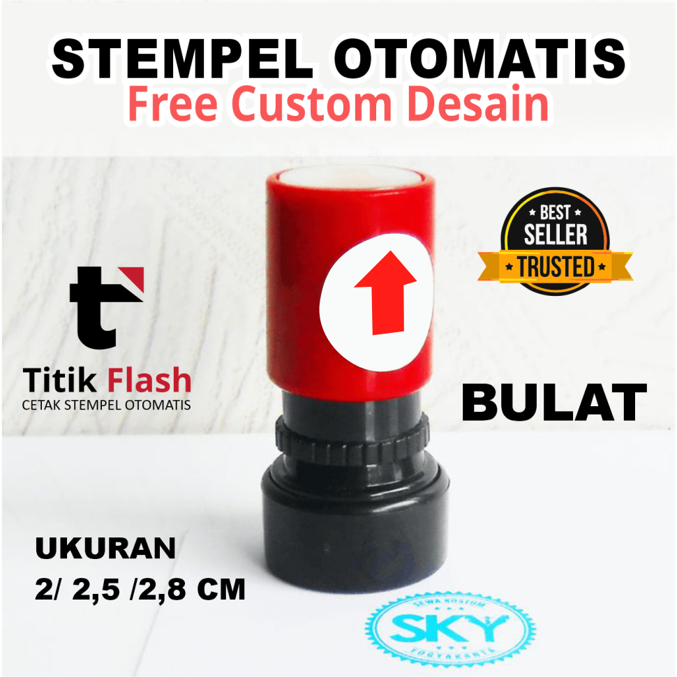 Jual PROMO STEMPEL FLASH BULAT MINI FREE DESAIN | Shopee Indonesia