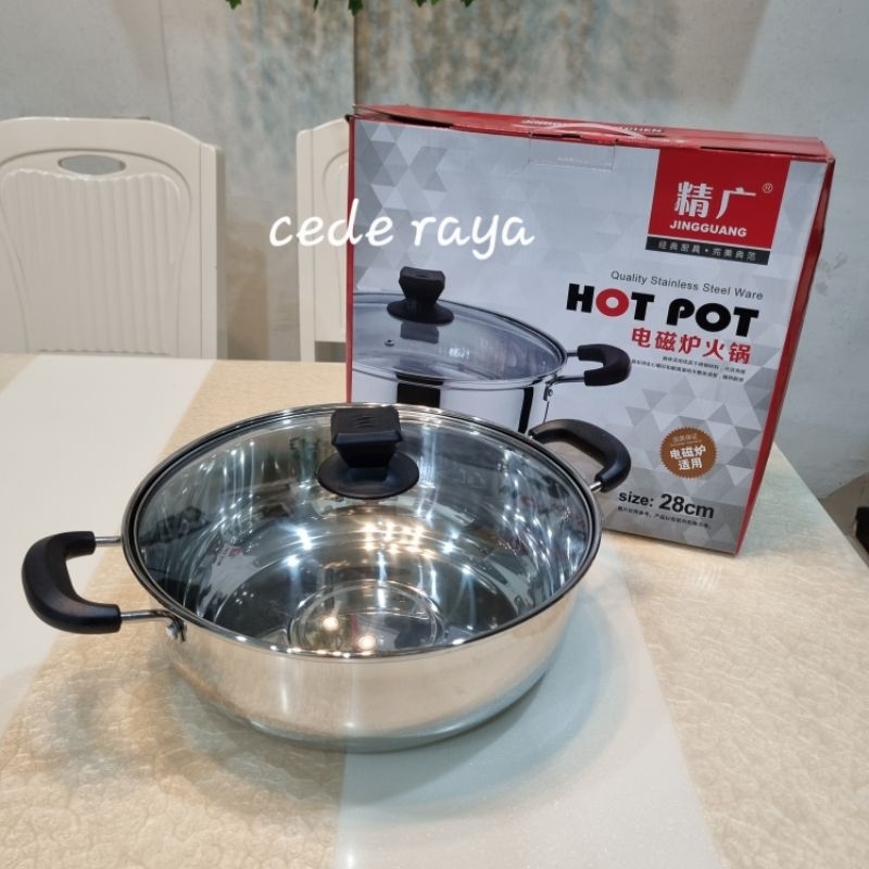 Jual panci steamboat sangwo hot pot stainless tebal non sekat tutup ...
