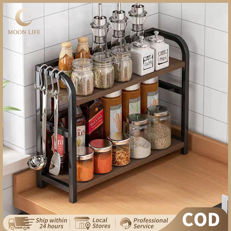 Jual COD Rak Bumbu Dapur 2 Susun Kitchen Storage Rack Rak Serbaguna ...