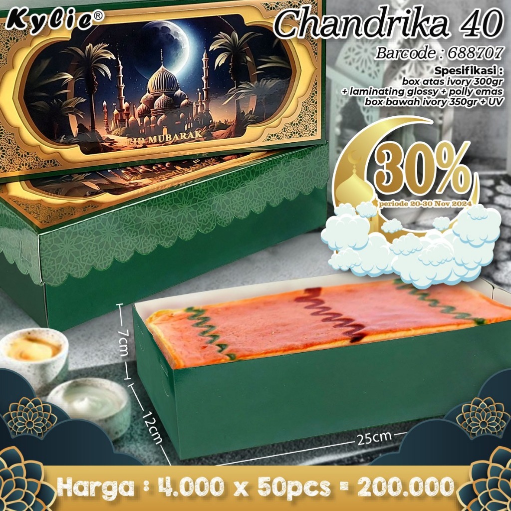 Jual Cake Box Lebaran Idul Fitri Chandrika 40 25x12x7cm (5pcs) | Shopee ...