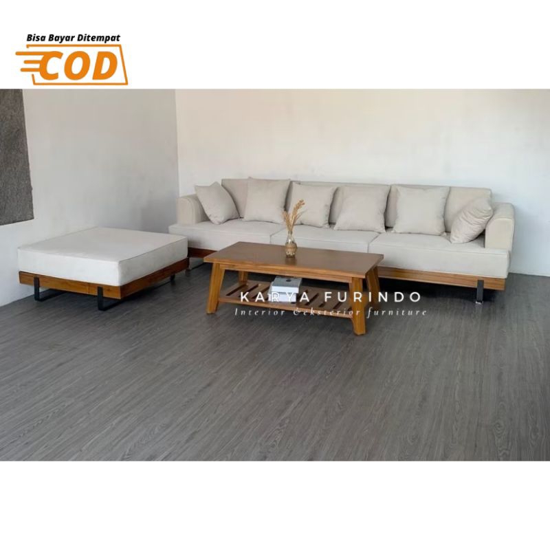 Jual Set Sofa Tamu Modern Jati, Sofa Industrial Kayu Jati | Shopee ...