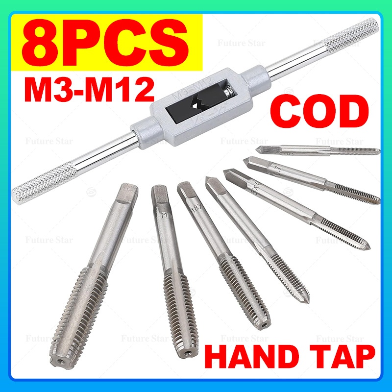 Jual Set Hand Tap Die Senai 8PCS Alat Metrik Pembuat Drat Derat Baut ...