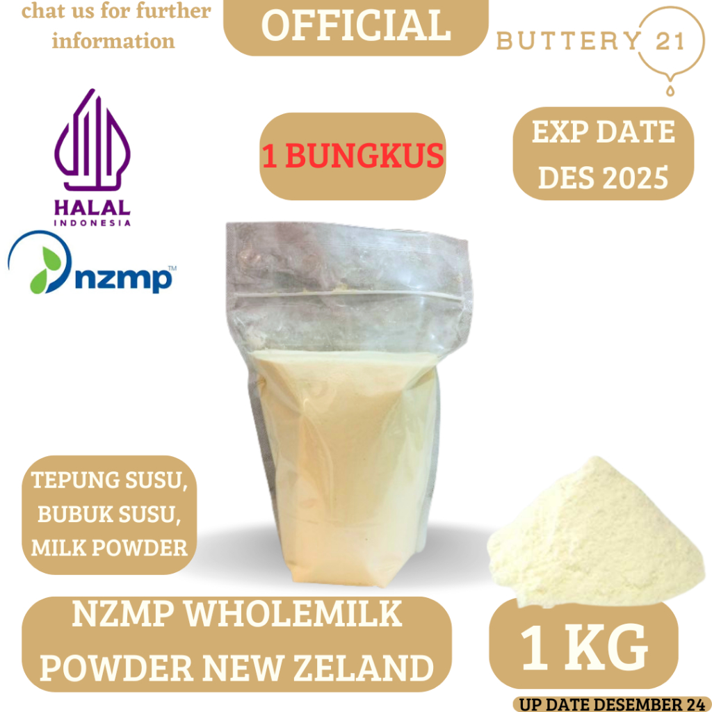 Jual NZMP WHOLEMILK POWDER 1 KG/SUSU BUBUK FULL CREAM/TEPUNG SUSU/BUBUK ...