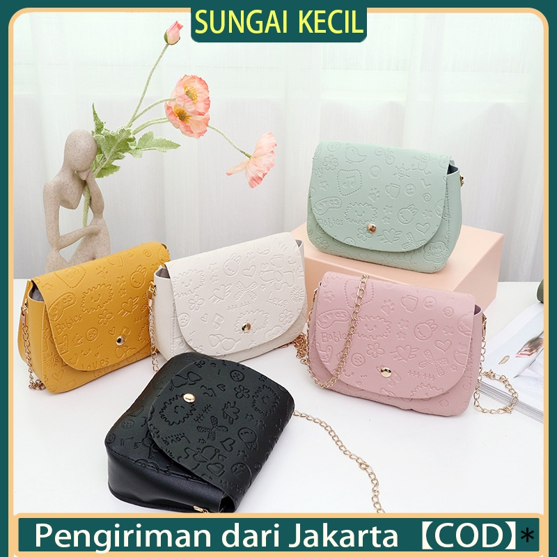 Jual Tas bahu wanita timbul, tas ponsel segar dan manis, tas persegi ...