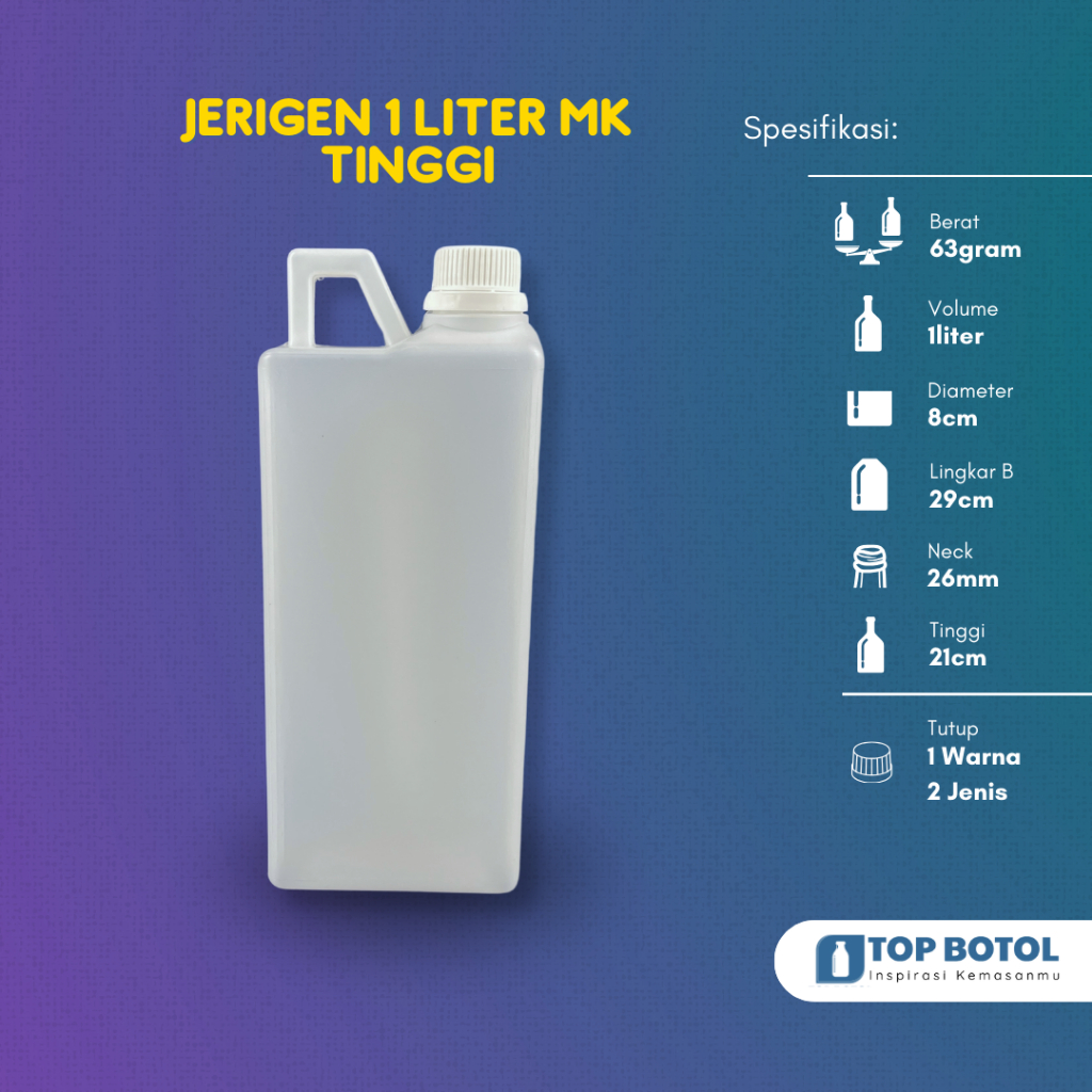Jual JERIGEN 1 LITER TINGGI HDPE NEW/JERIGEN MURAH | Shopee Indonesia