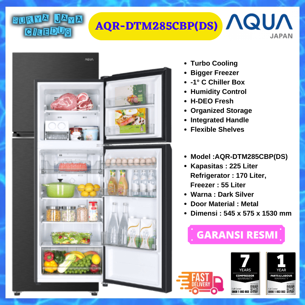 Jual KULKAS AQUA AQR-DTM285CBP, DTM 285 CBP 2 PINTU 225 LITER | Shopee Indonesia