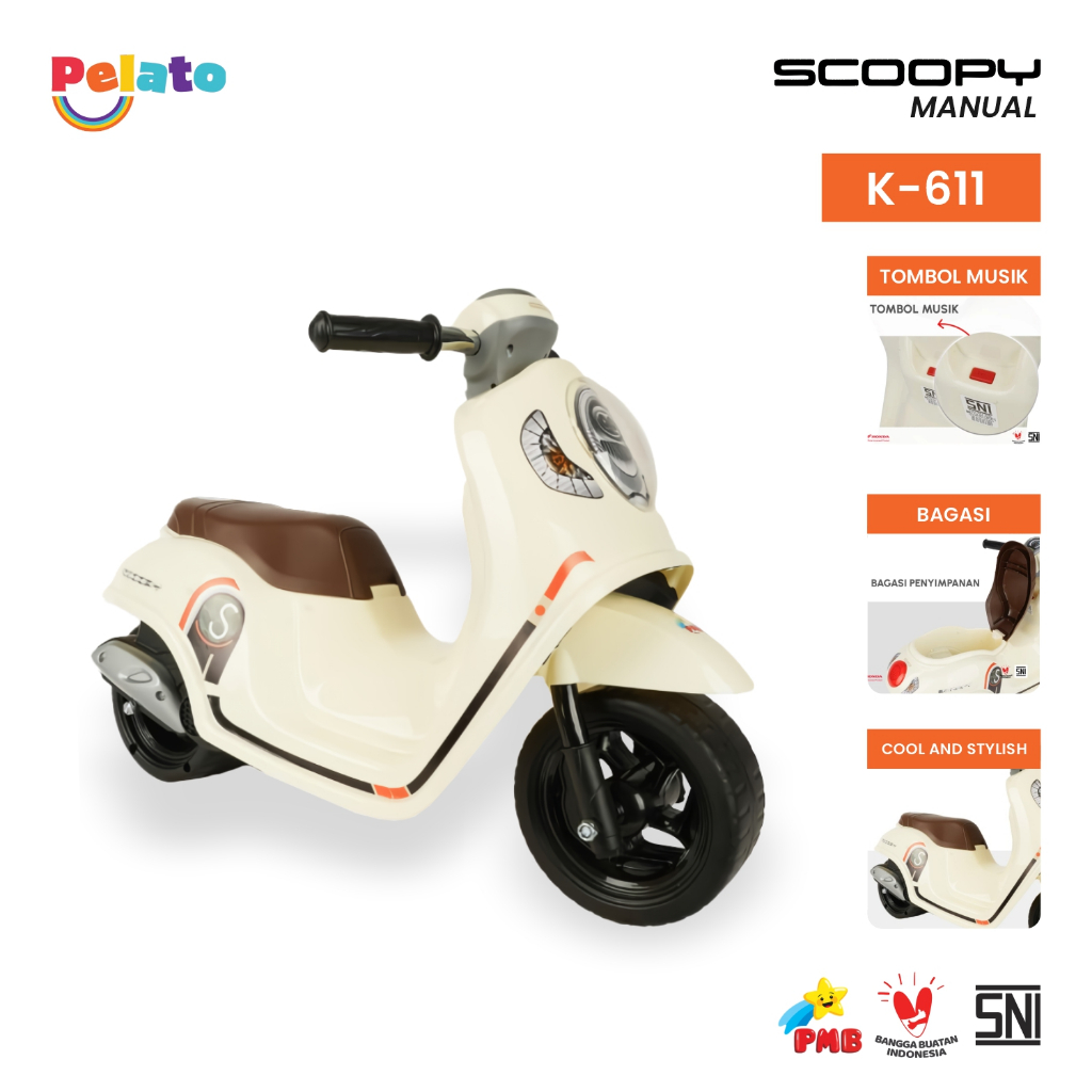 Jual PELANGI TOYS Motor Anak SCOOPY Mini PMB K611 Manual | Shopee Indonesia
