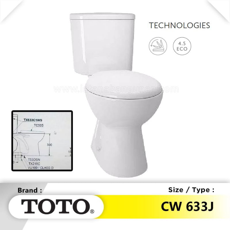Jual CLOSET DUDUK TOTO CW633 | Shopee Indonesia
