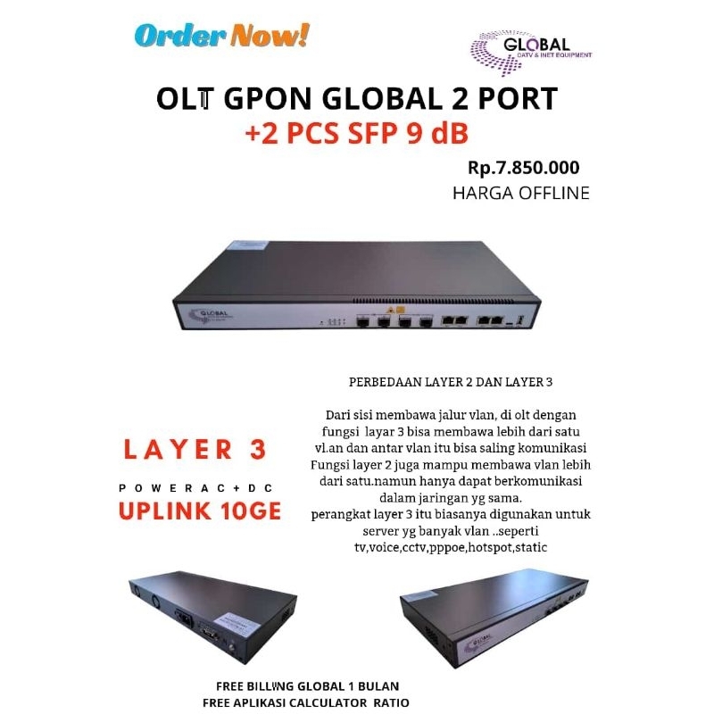Jual OLT GPON GLOBAL 2 PORT UPLINK 10Ge | Shopee Indonesia
