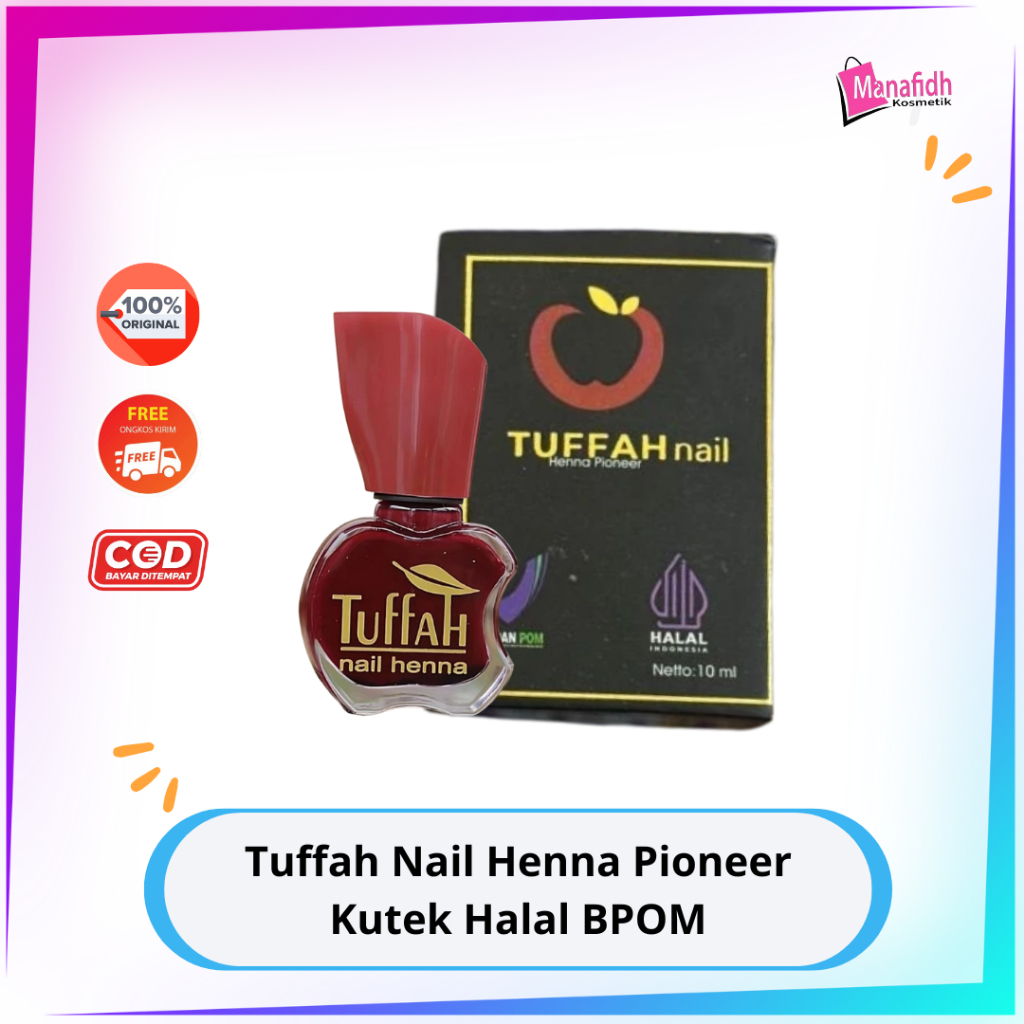 Jual TUFFAH Kemasan Baru NAIL HENNA Maroon Original Halal | Shopee ...