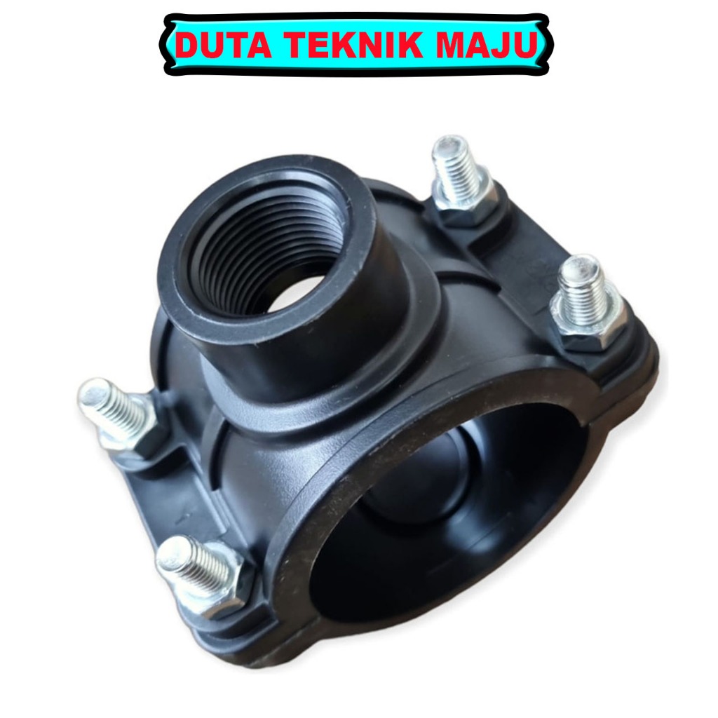 Jual Clamp saddle hdpe 2,5'' x 1/2'' inch / Sambungan Pipa Hdpe 75 MM x 20 MM / Clam Sadle 2,5 ...