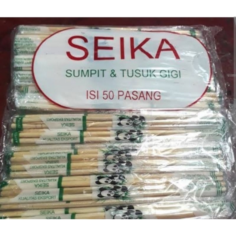 Jual Sumpit Panda Per Pack isi 50 pasang sumpit (gratis tusuk gigi ...
