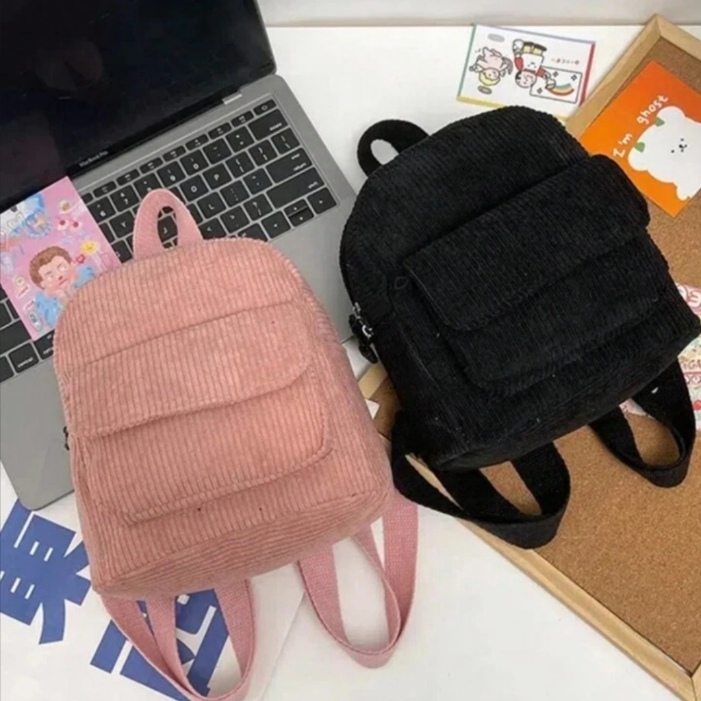 Jual Tas Ransel Mini Wanita Backpack Classic Corduroy Perempuan Vintage ...
