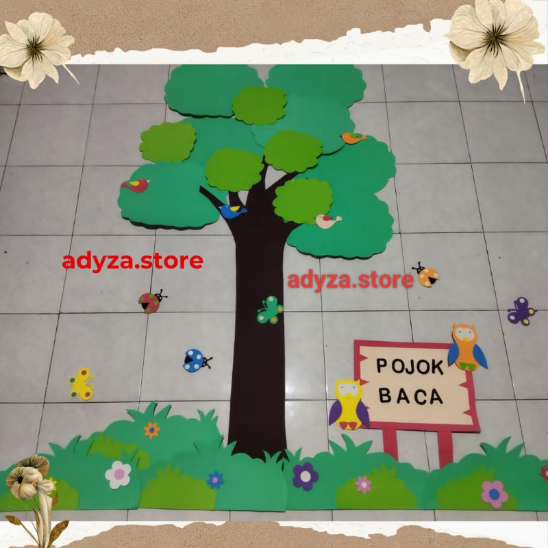 Jual adyza hiasan dinding kelas pohon literasi pojok baca | Shopee ...