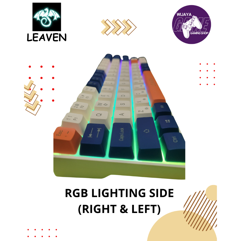 Jual LEAVEN K680 Keyboard Gaming Feel Mechanical RGB Light 68 Key 60% ...