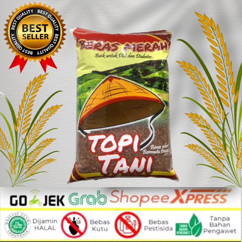 Jual Beras Merah Cap Topi Tani Original Premium 3 Kg 5 Kg 10 Kg | Shopee Indonesia