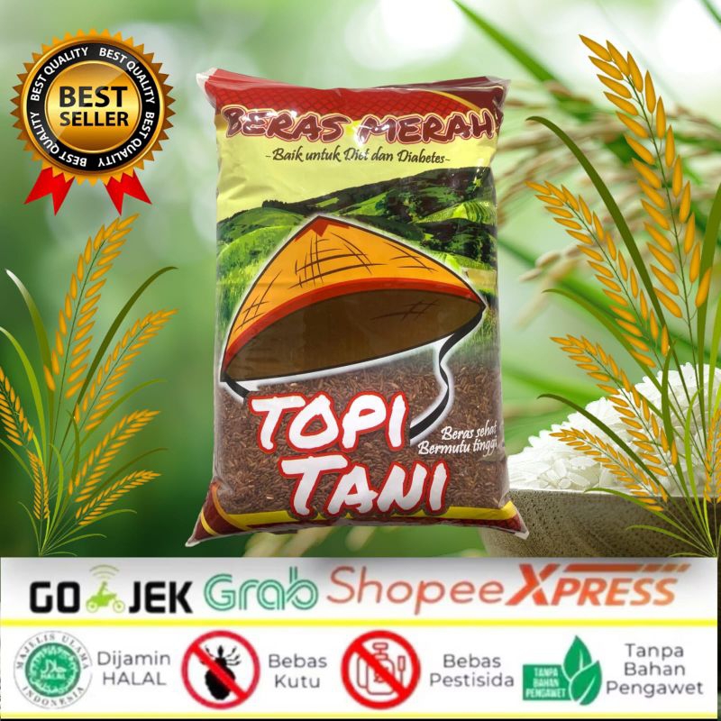 Jual Beras Merah Cap Topi Tani Original Premium 5 Kg 10 Kg | Shopee ...