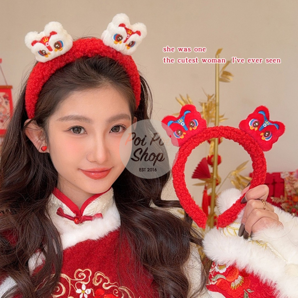 Jual Bando Imlek Plush Barongsai Ikat Rambut Imlek Premium Lucu CNY ...