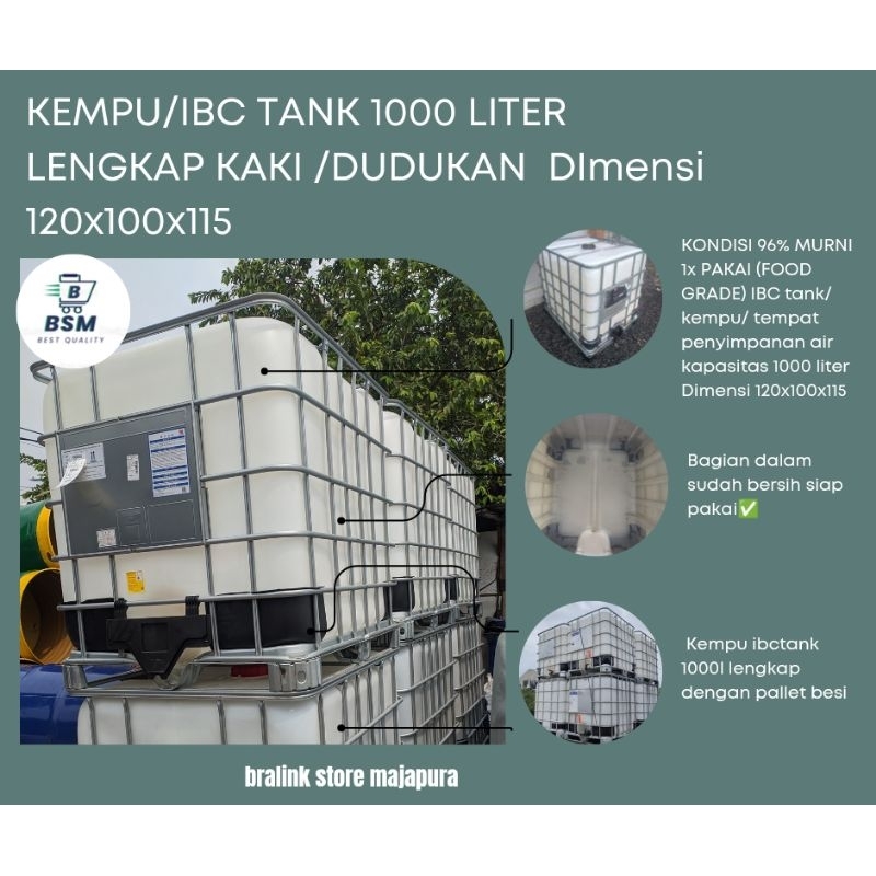Jual ibc tank 1000 liter/krmpu/tempat penyimpanan air dimensi 120×100× ...