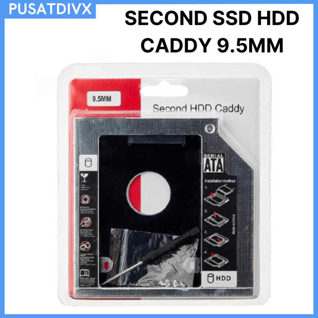 Jual SANJI SSD HDD CADDY SLIM 9.5MM SATA DVD HARDDISK LAPTOP NOTEBOOK ...