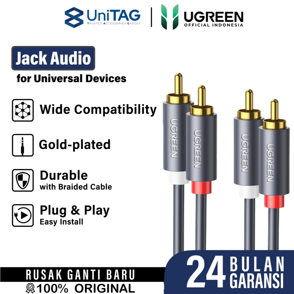 Jual UGREEN Kabel Aux Stereo Audio Jack 3.5mm RCA TRS 6.35mm Splitter ...