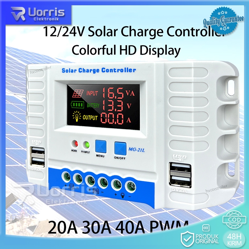 Jual PWM untuk baterai lithium Controller Panel Surya 12V 24V 30A Solar ...