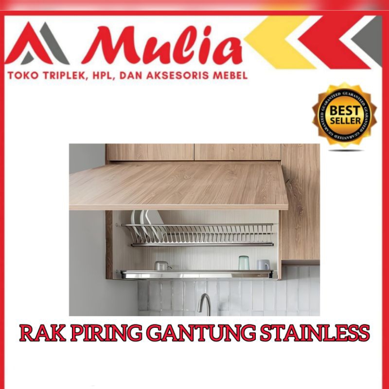 Jual RAK PIRING GANTUNG STAINLESS HUBEN 60 - 100 Cm | Shopee Indonesia