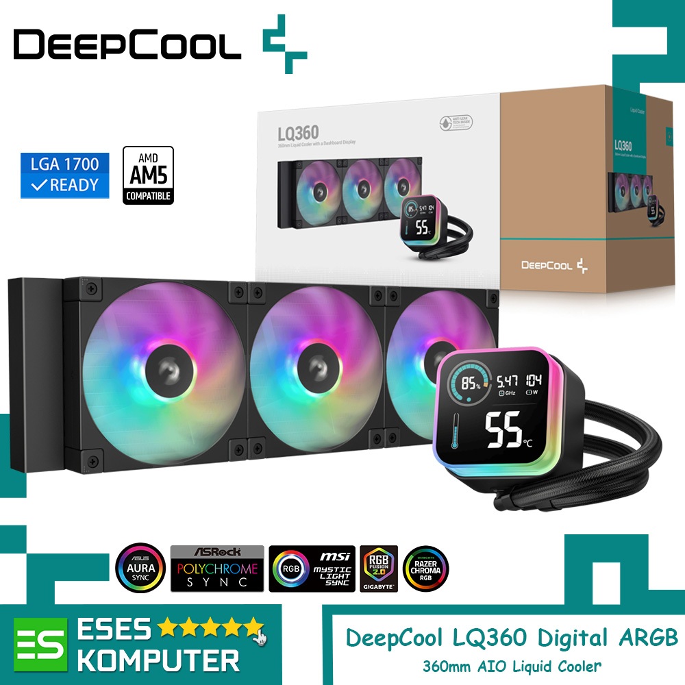 Jual AIO DeepCool LQ360 Digital ARGB | 360mm High Performance Liquid CPU Cooler for Intel / AMD ...